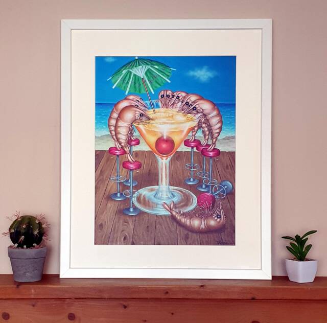 Prawn Cocktail Art Print - Framed Or Unframed . Wall Hanging , Fantasy ...
