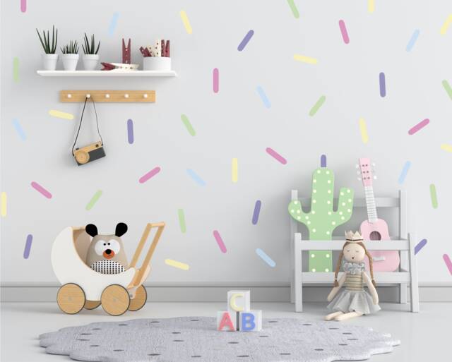 Pastel Coloured Confetti Sprinkle Wall Sticker Decals - Nursery Art ...