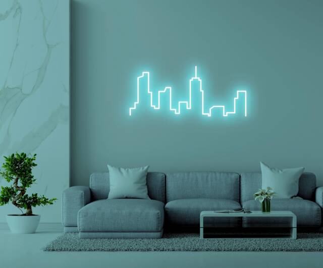 City Skyline Neon Sign, Custom Your City Skyline Led Neon Light, Wall ...