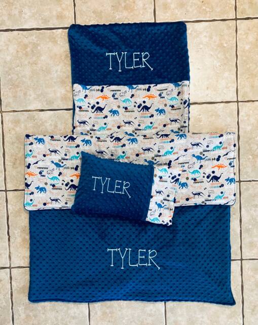 Custom Embroidered Dino Nap Mat Cover, Blanket, Pillow & Case by Etsy ...