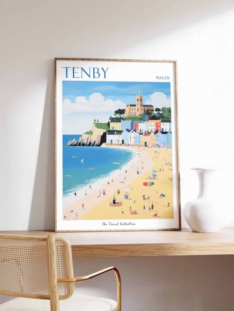 Tenby Wales Travel Poster Coastal Seaside Art Print by Etsy | ufurnish.com