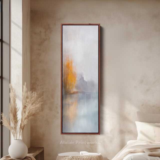 Abstract Wall Art Long Narrow Vertical Large Canvas Decor, Work Framed ...