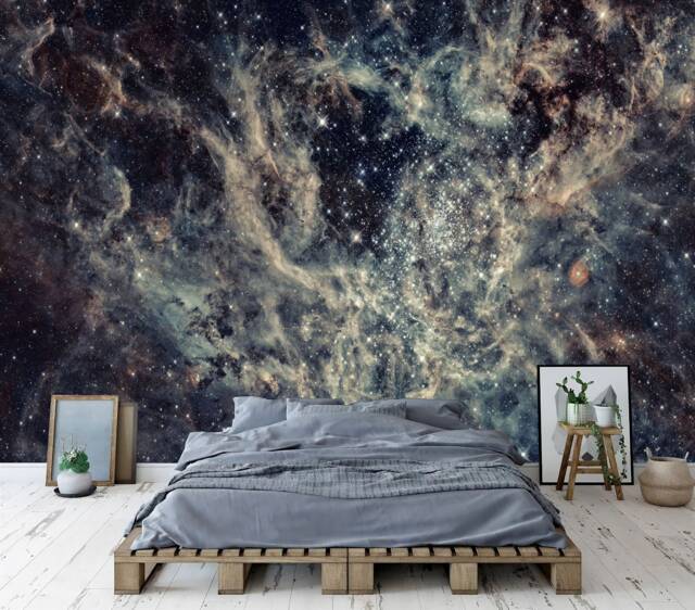 Outer Space Galaxy Shiny Nebula Mural Gift, Art Print Photomural ...