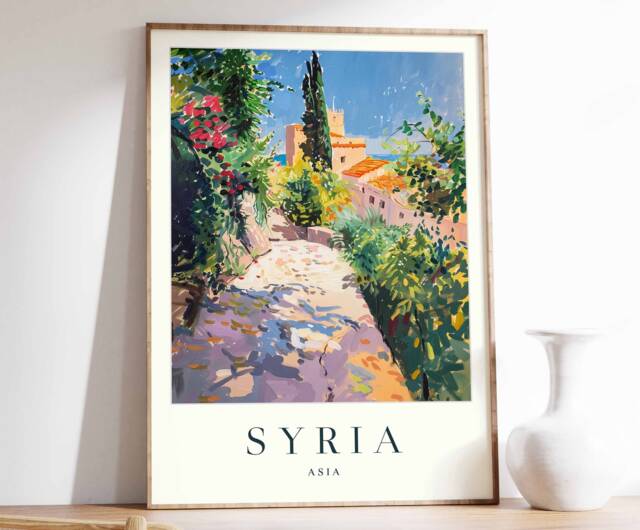 Syria Poster, Travel Print, Islamic Wall Art, Decor, Tropical Botanical ...