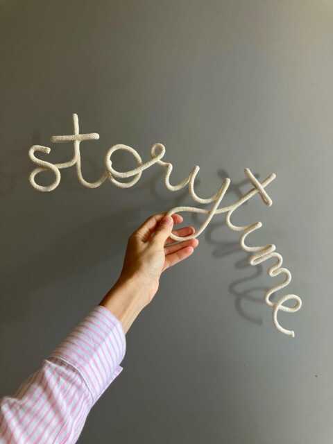 Neutral Storytime Wall Rope Wire Sign For Nursery Decor , Kids Room ...