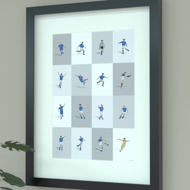 Italy National Football Team Legends Print - Azzurri Icons Poster ...