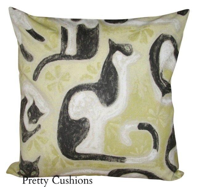 Sanderson Omega Cats Bloomsbury Gold Cushion Cover by Etsy | ufurnish.com