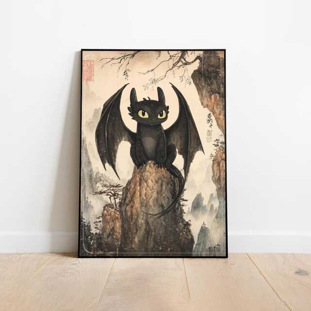 Toothless Dragon Art Print Japanese-style How To Train Your Poster by ...