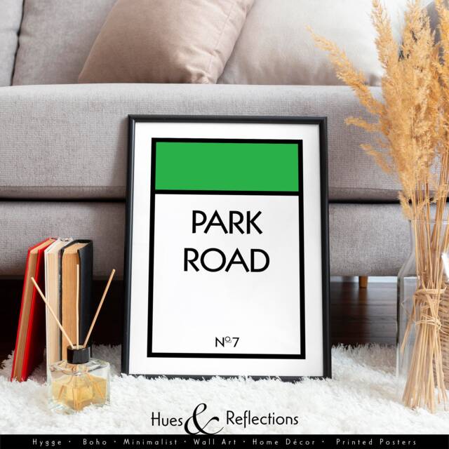 Personalised Monopoly Street Name Print - Road Name & House Number, New ...