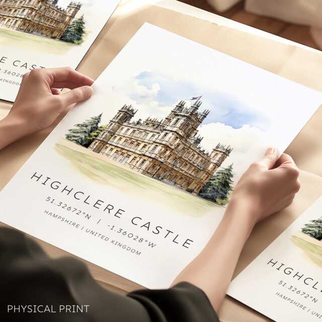 Highclere Castle, Hampshire Travel Poster, British Castle Prints ...