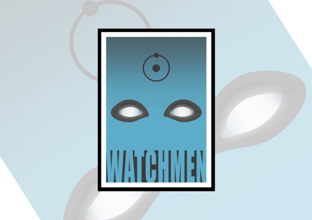 Watchmen/Dr Manhattan Inspired Minimalist Print, Alternative Movie Poster, Superhero Comic Book ...