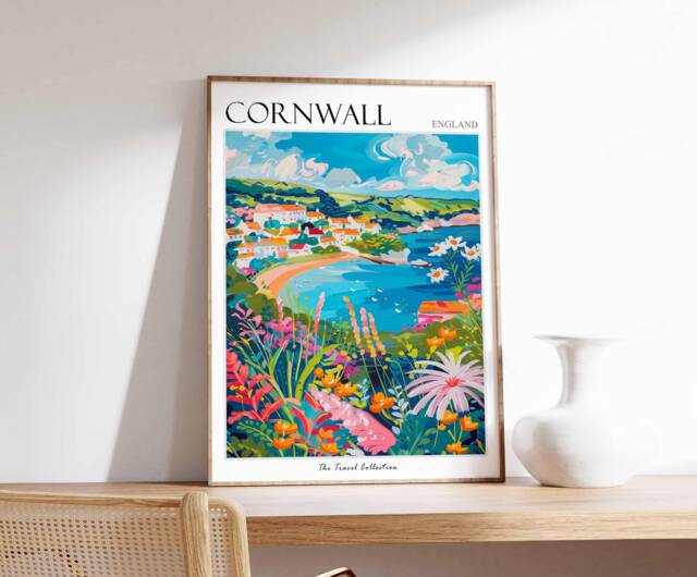 Cornwall Travel Poster Coastal England Art Print by Etsy | ufurnish.com