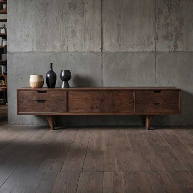 Oak Lowboard/Sideboard Walnut Console Table Tv Furniture Living Room ...
