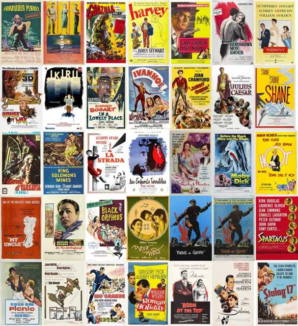 Vintage 1950S Classic Movie Posters - Retro Art in Multiple Sizes 2 Of ...