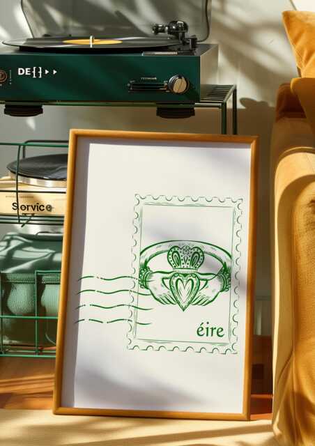 Postage Stamp/Ireland/Eire/Irish Prints/Wall Prints/Art Art/Colourful ...