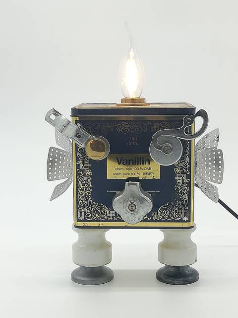 Robot Table Lamp, Desk, Bedside Table, Handmade, Recycled & Recovered ...