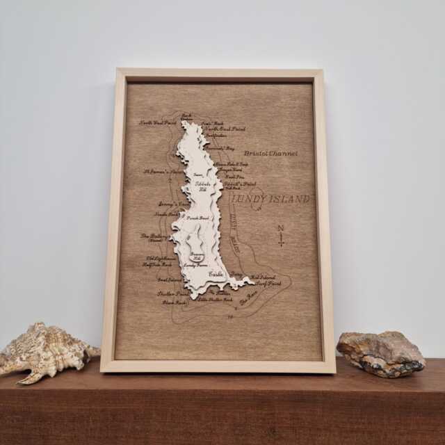 Lundy Island Wooden Topographic Map Antique Style Wall Art by Etsy ...