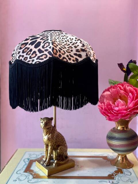 Luxury Handmade Leopard Print Lampshade /Art Deco Fringed/Victorian ...