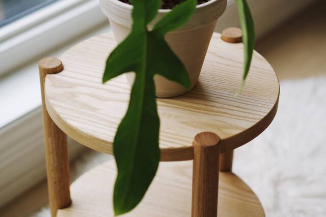 Natural Wood Round Side Table, Minimalist 3-Leg End Table by Etsy ...