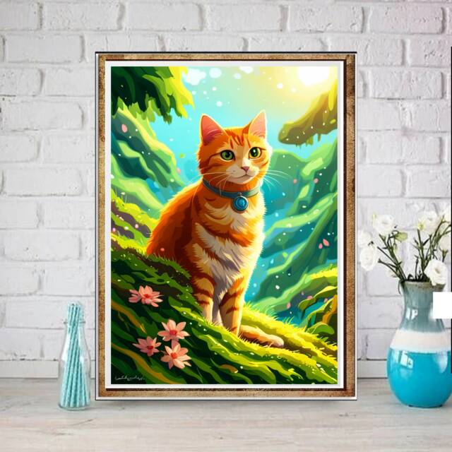 Tabby Cat Poster , Cat Wall Art - Tabbycat Print Artwork Home Decor by ...