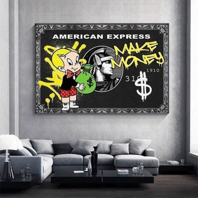 street Art Canvas Print - Alec Richie Rich Graffiti Monopoly ...