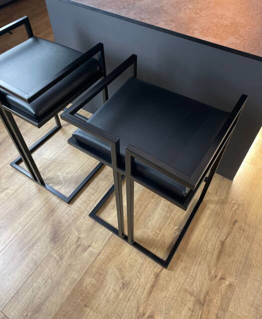 Metal Kitchen Bar Stools - Made By Piers Henry Black in England Metal Chairs Kitchen Frame by ...