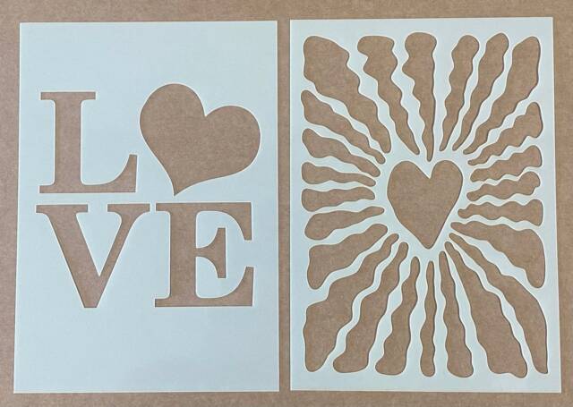 Mylar Stencil, Love, Heart, Airbrushing, Wall Art, Painting, Craft by ...
