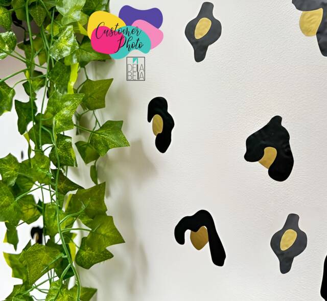 Leopard Print Wall Stickers Black & Gold Or Choose Your Own Color ...