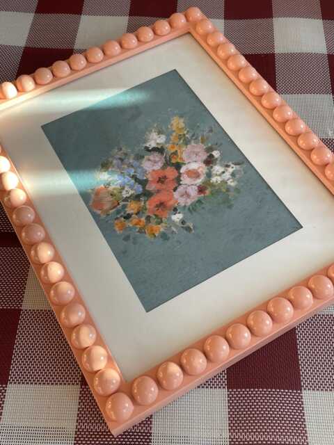 Wooden Bobbin Bobble Photo Frame With Floral Print, Picture Frame, Hand ...
