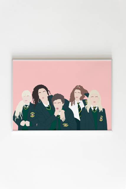 Derry Girls Illustration Tv Show Ireland Irish Wall Decor Funny Drawing ...