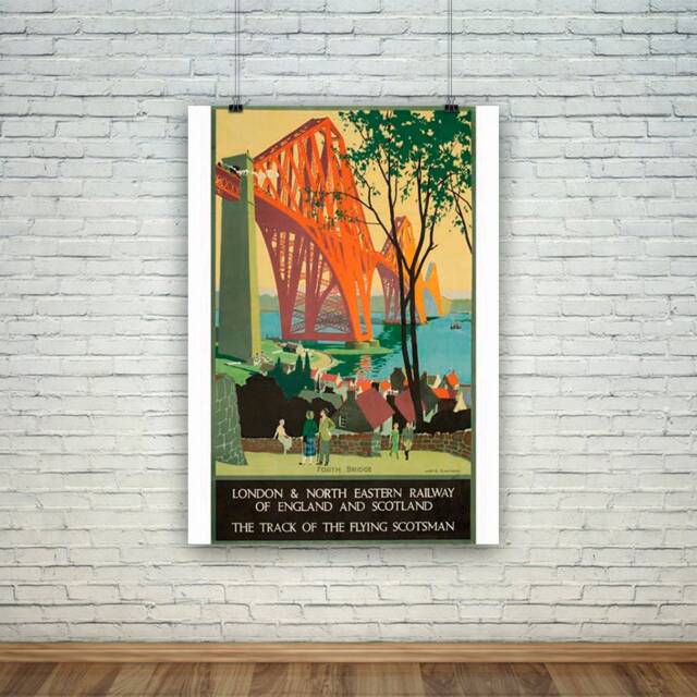 Forth Bridge Poster Vintage Railway Train Travel Print by Etsy ...