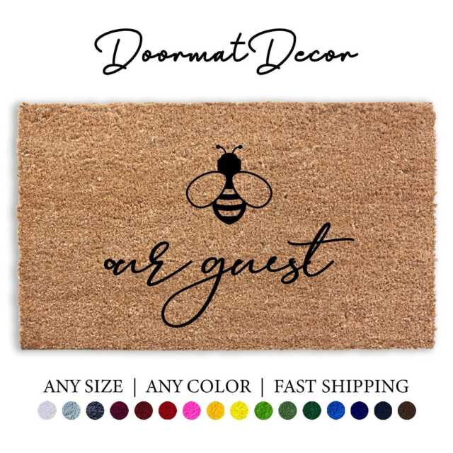 Bee Our Guest Coir Doormat Personalized Bumblebee Welcome Mat ...