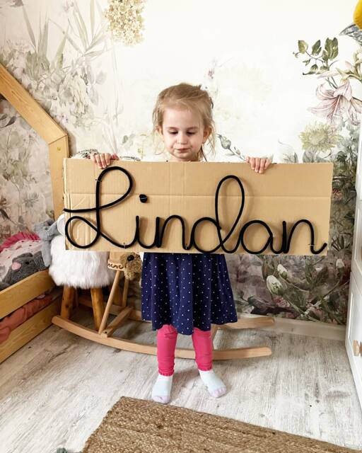 Large Rope Wire Name Sign, Knitted Words, Names, Quotes For Kids ...