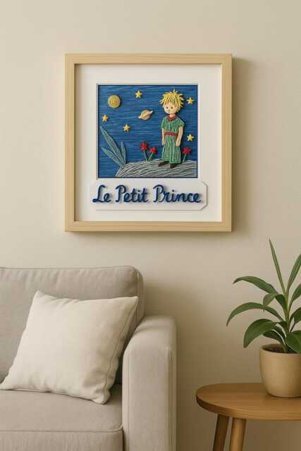 Quilled Illustration Of The Little Prince - Handmade Framed Paper Art ...