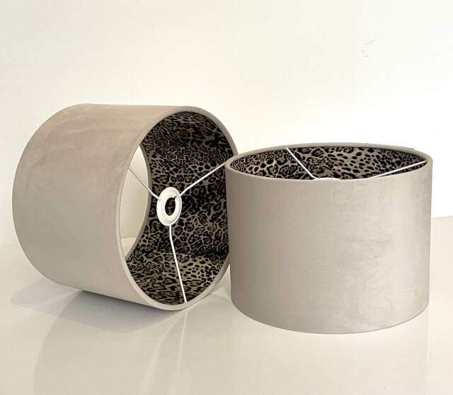 New Luxury Hq Double Sided Linen Velvet & Leopard Print Grey ...