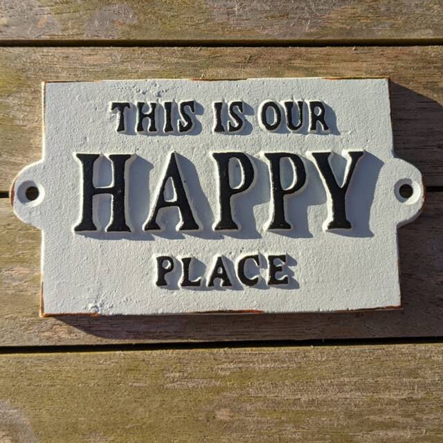 Cast Iron Sign This Is Our Happy Place, Door Sign, Wall Hanging by Etsy ...