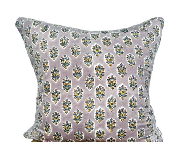 Heidi Pink Purple Floral Block Print Pillow 20 by Etsy | ufurnish.com