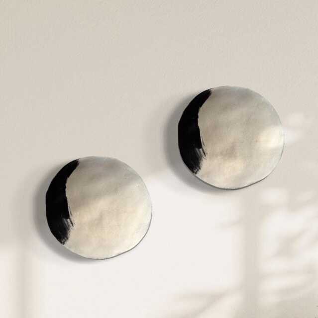 Ora - Set Of Two Handmade Wabi-Sabi Wall Plate - Eco-Clay Art -Wall ...