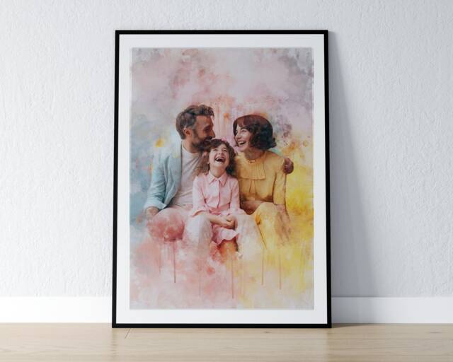 Vibrant Custom Watercolour Portrait, Handmade Personalized Artwork ...