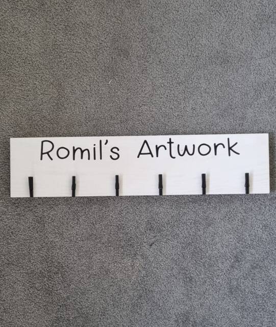 Artwork - Personalised Children's Art Display Board - Wall Kid's Sign ...