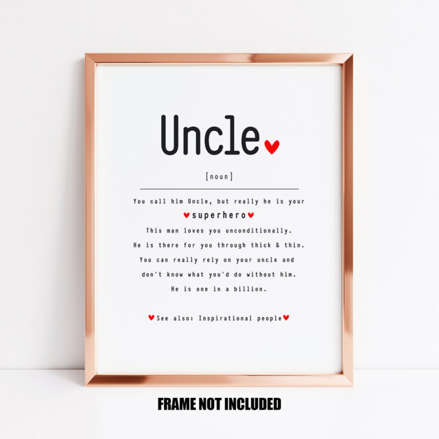Uncle Definition Art Print, Sentimental Gift, Gift For Any Occasion ...
