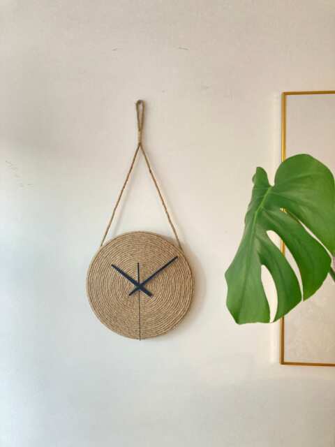 Jute Wall Clock, Farmhouse Unique Rustic Wicker Decor, Rattan Modern ...