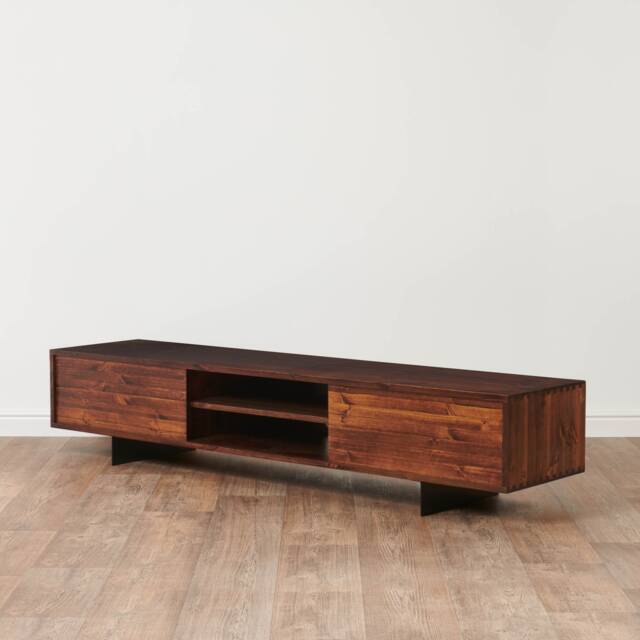 Floating Effect Tv Unit. Solid Wood. 200cm Extra Wide Low Cabinet With ...