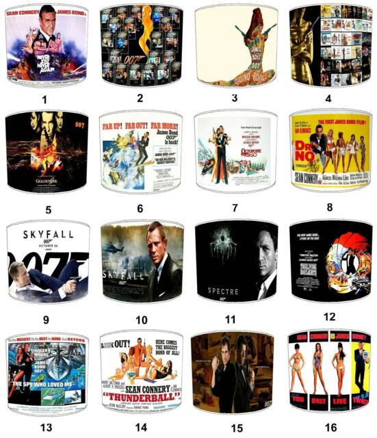 007 James Bond Films Drum Lampshade For Ceiling Light Pendant Table ...