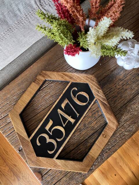 Hexagon House Number Wall Hanging Sign Custom Order by Etsy | ufurnish.com