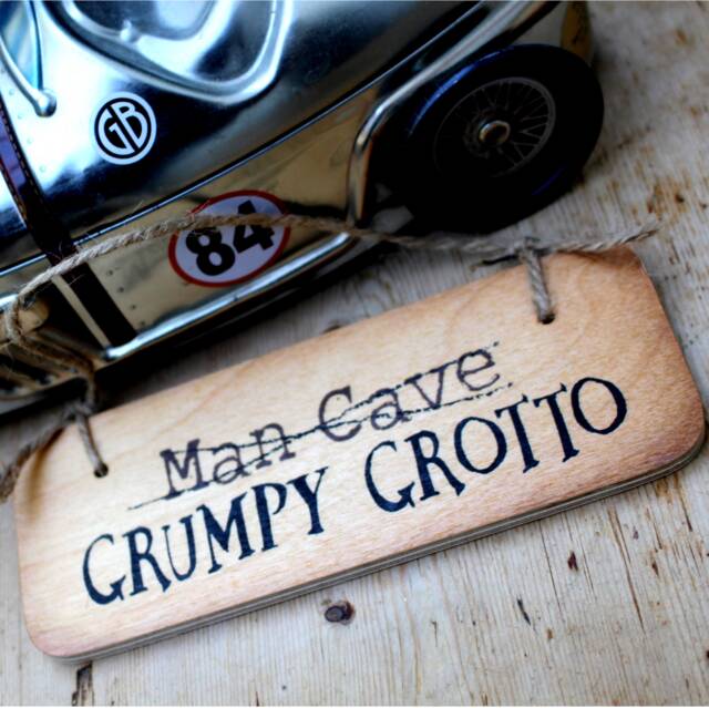 Man Cave - Grumpy Grotto Rustic Wooden Sign by Etsy | ufurnish.com