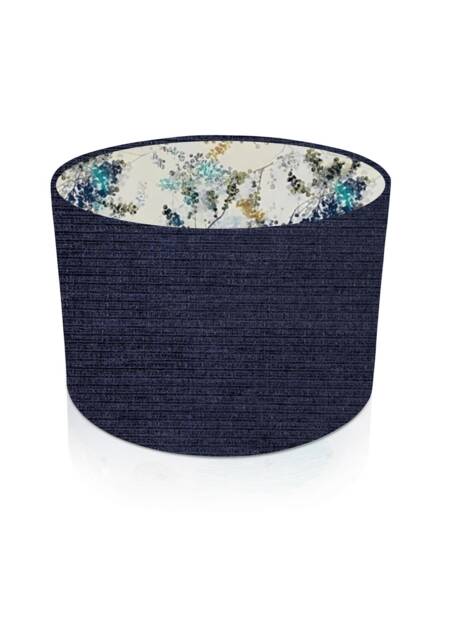 Monument Navy Giverny Green, Blue Brushed Linen Style Drum Lampshades ...