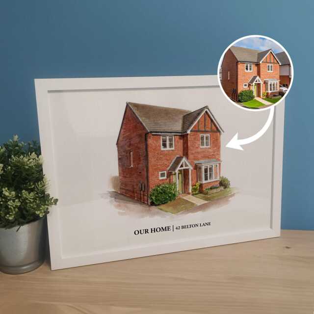 Custom Watercolour House Portrait Print - Personalised Our New Home ...