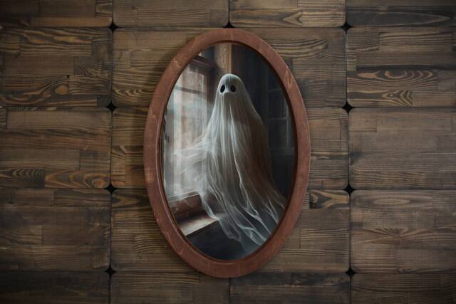 Ghost At The Window, Wall Plaque, Wooden Decor Plaque, Vintage Wall Art ...