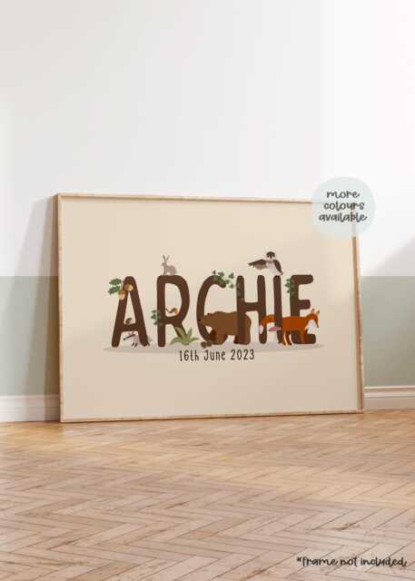 Personalised Woodland Print, Nursery Prints, Forest Decor, Nursery ...
